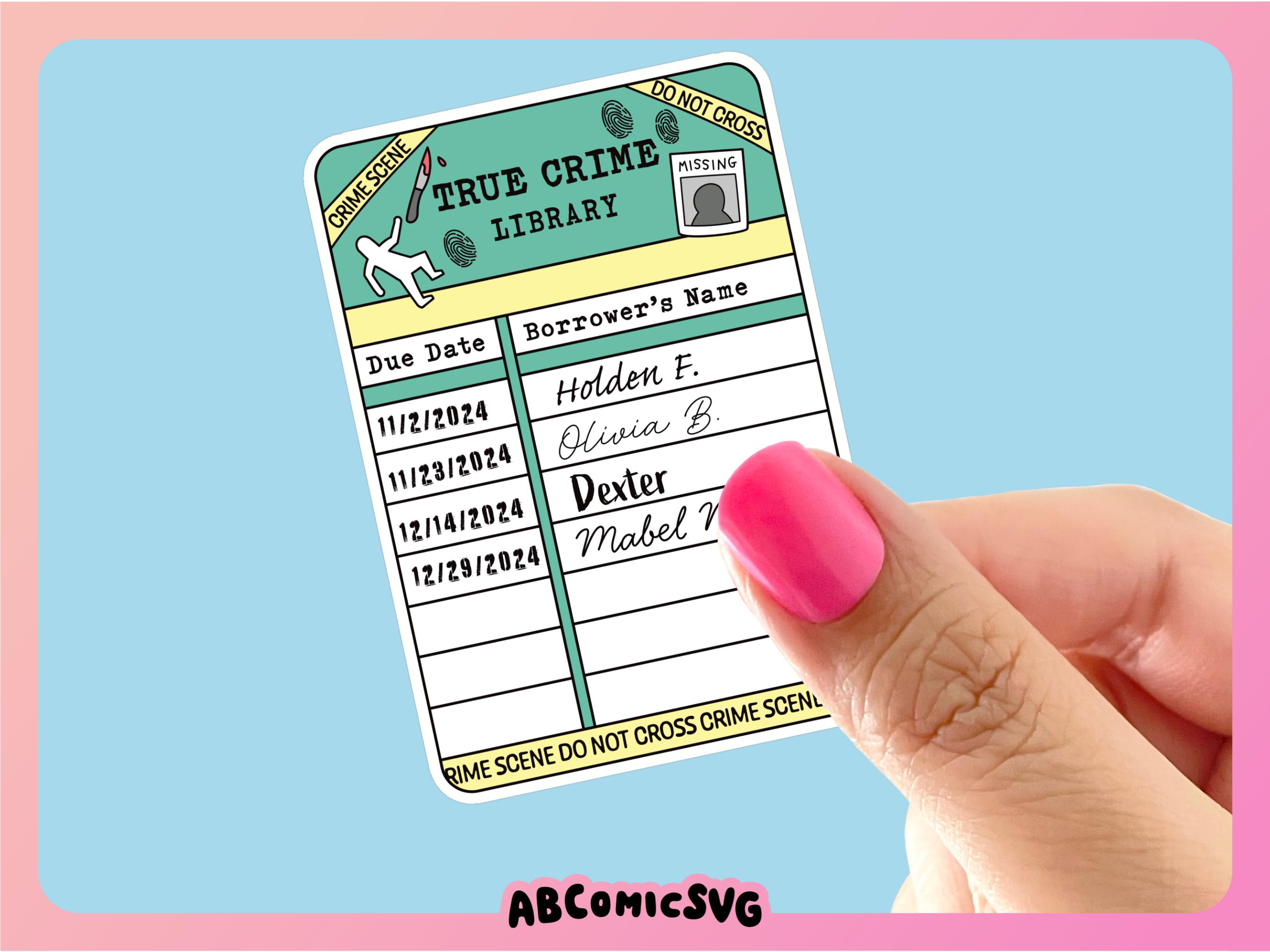 Library Due Card Bundle SVG PNG, Trendy Bookish Design Files for ...