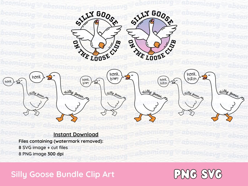 Silly Goose SVG PNG Bundle Goose Silly Goose Club Silly - Etsy