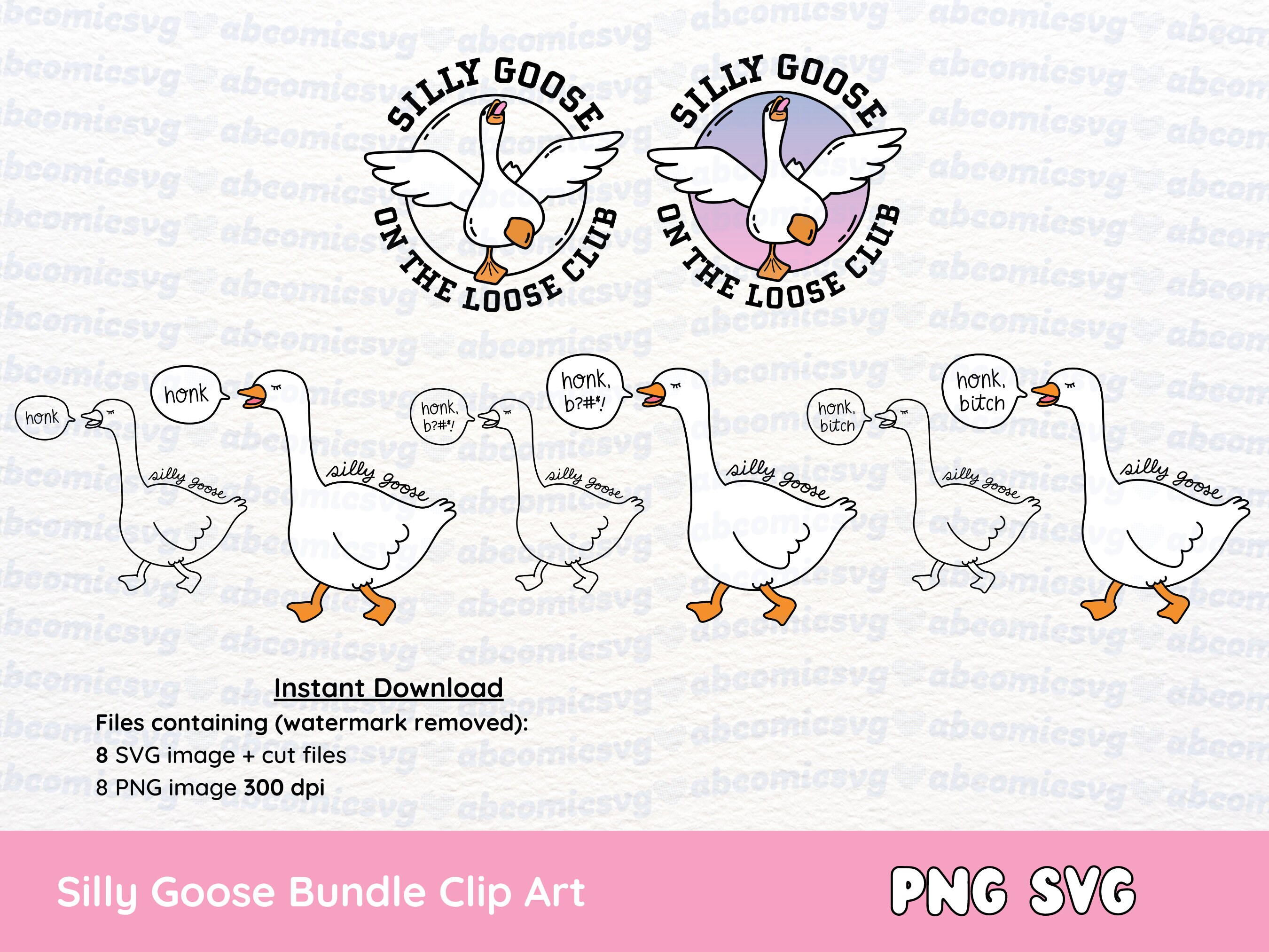 Silly Goose SVG PNG Bundle Goose Silly Goose Club Silly - Etsy