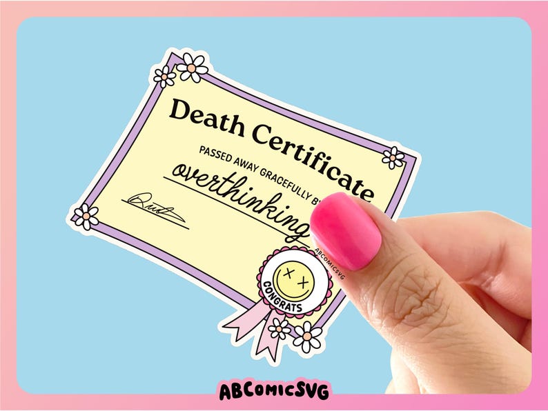 Funny Certificate SVG PNG, Professional Overthinker, Funny Awards ...