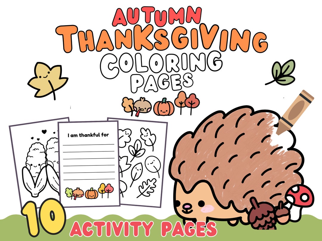 Fall Autumn Thanksgiving Coloring Pages Sheets for Toddlers, Pre-k and ...