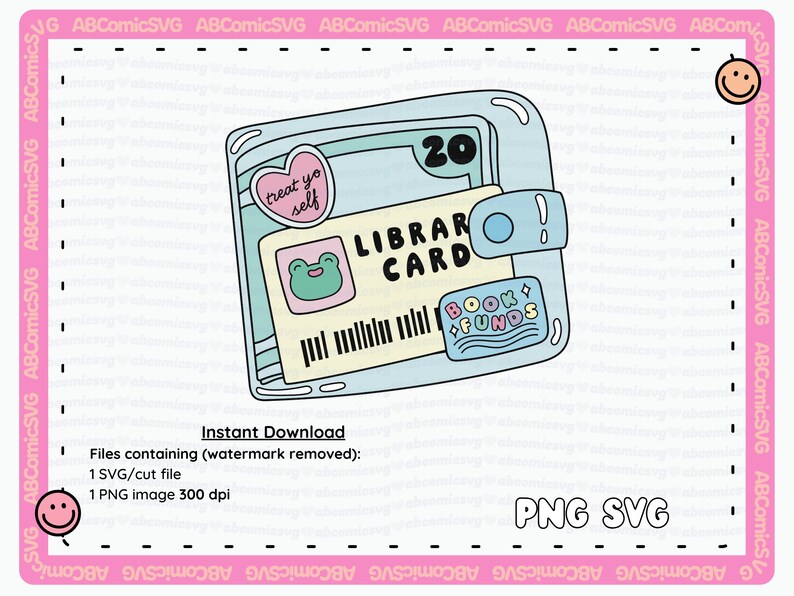 Book Funds SVG PNG, Library Card PNG, Clear Jelly Wallet Png, Cute ...