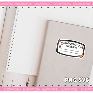 Composition Notebook SVG PNG, Label Svg, School Svg, Retro Trendy ...