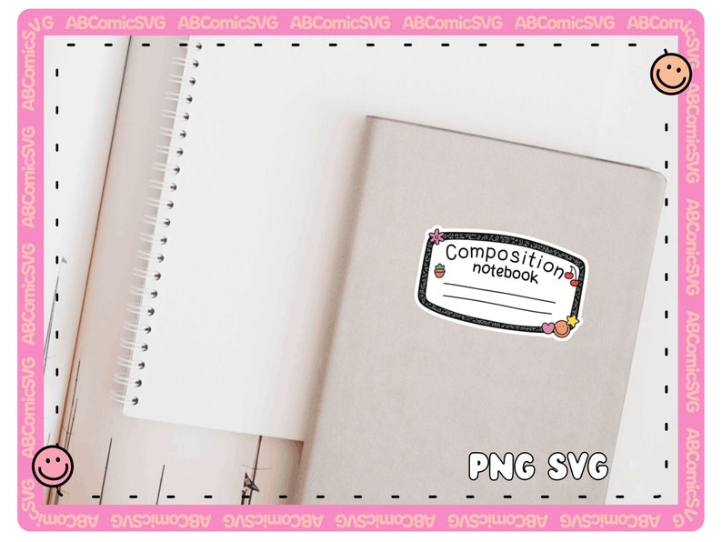 Composition Notebook SVG PNG, Label Svg, School Svg, Retro Trendy ...