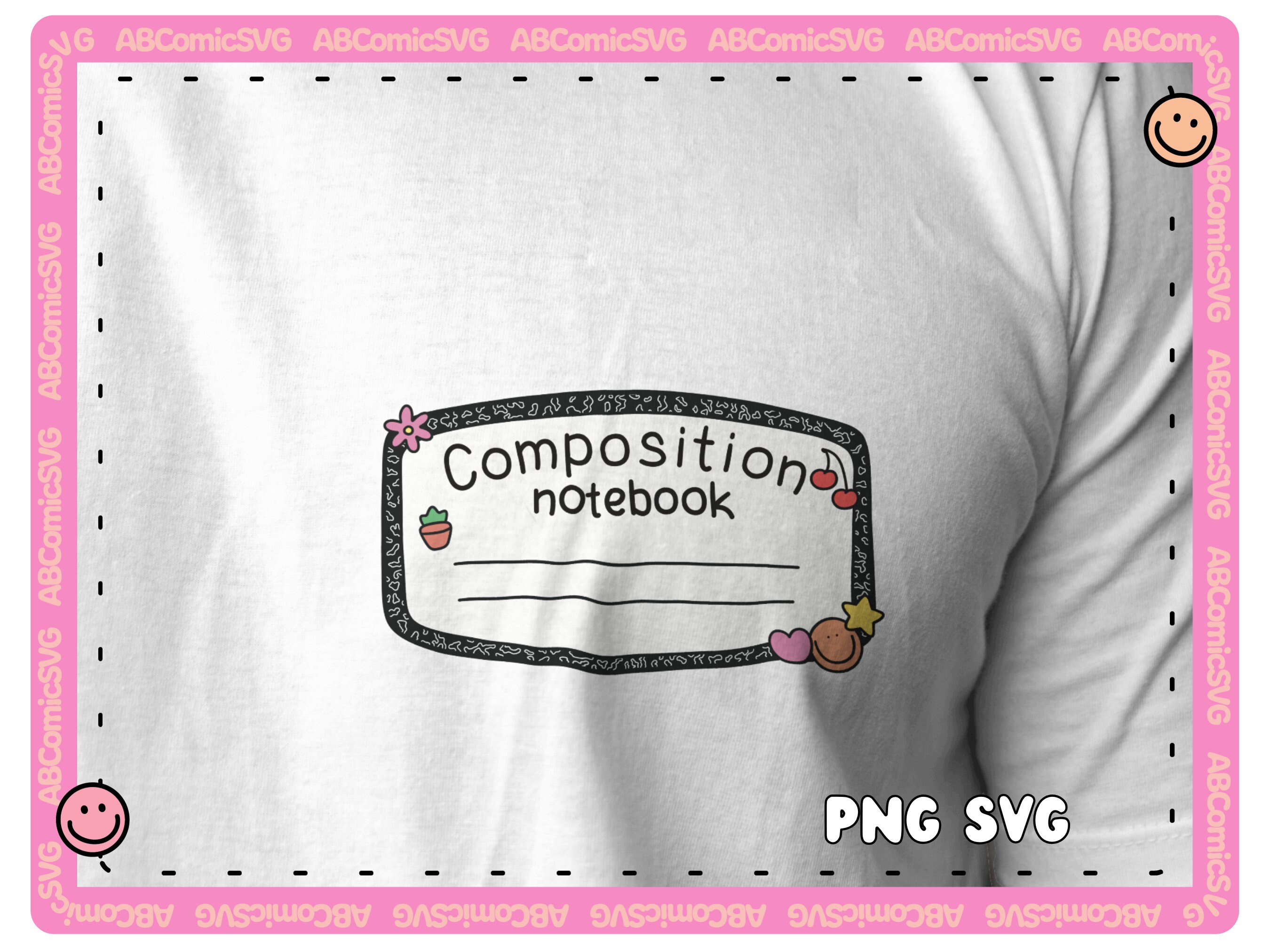 Composition Notebook SVG PNG, Label Svg, School Svg, Retro Trendy ...