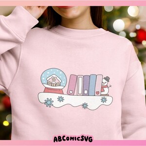 Christmas Bookshelf SVG PNG, Cozy Holiday Book Club PNG, Trendy Designs ...