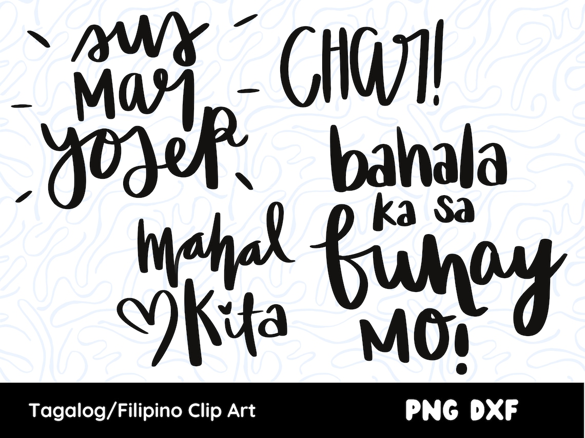 Tagalog Filipino Hand Drawn Words Quotes Clip Art Bundle PNG - Etsy
