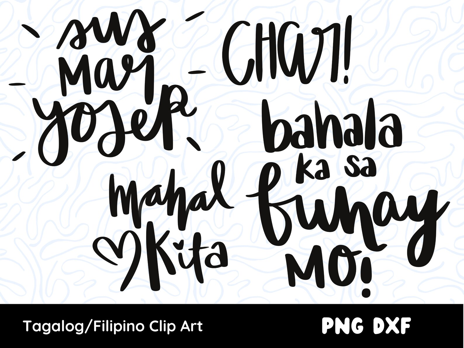Tagalog Filipino Hand Drawn Words Quotes Clip Art Bundle PNG - Etsy