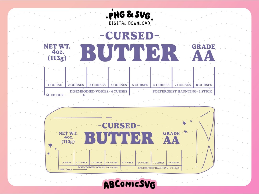 Spooky Cursed Butter Bundle PNG SVG, Funny Butter PNG, Witchcraft Svg ...