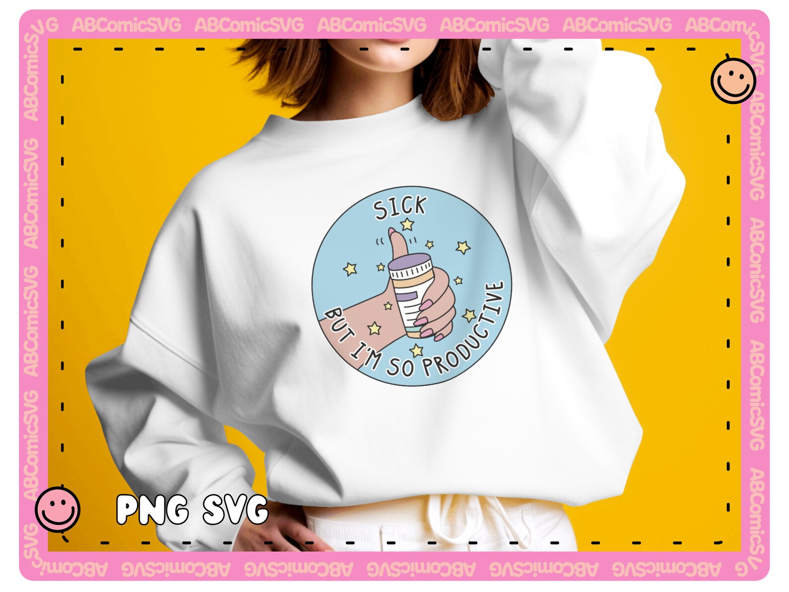 Sick but I'm so Productive SVG PNG, Self Care SVG, Motivational, Cute ...