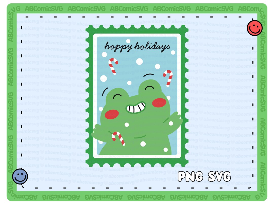 Christmas Frog SVG PNG, Christmas Stamp SVG, Frog Clipart, Designs for ...
