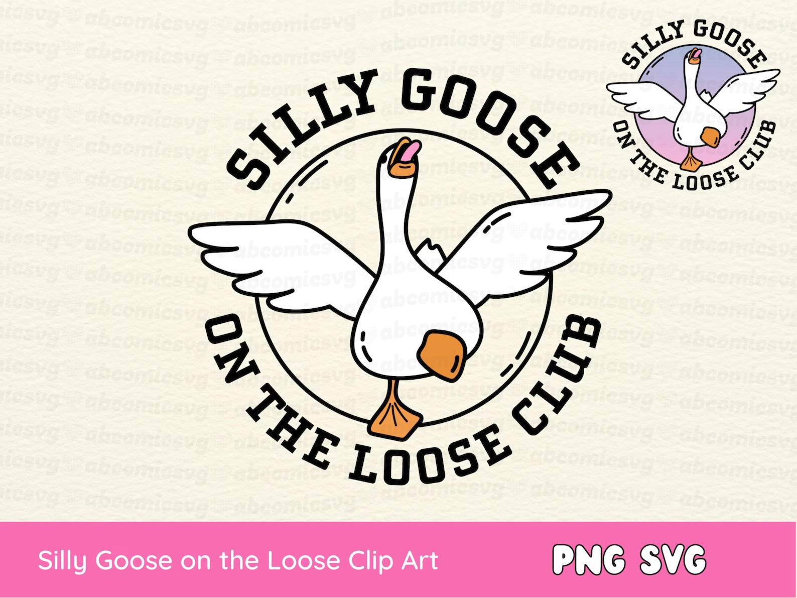 Silly Goose SVG PNG Silly Goose on the Loose Club Trendy SVG - Etsy