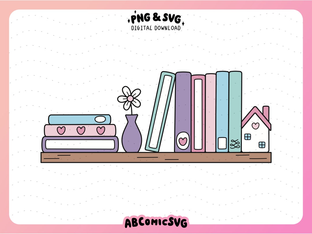 Romance Book Shelf SVG PNG, Bookish Tropes SVG, Reader Png, Cute Trendy ...