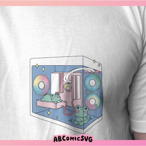 Cozy Gamer PC PNG, Cute Frog PNG, Gamer Girl Png, Trendy Design File ...