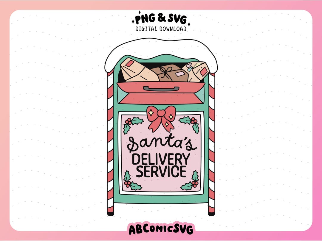 Santa's Delivery Service PNG SVG, Christmas Bookish SVG, Trendy Holiday ...