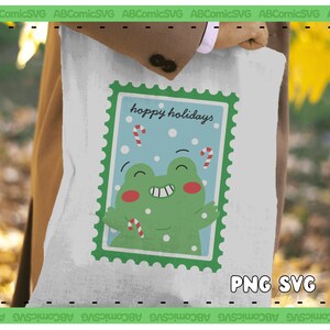 Christmas Frog SVG PNG, Christmas Stamp SVG, Frog Clipart, Designs for ...