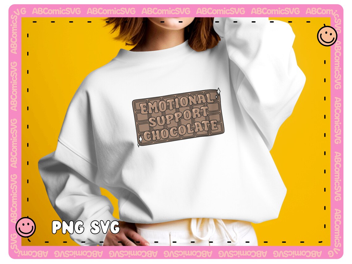 Emotional Support Chocolate PNG SVG, Chocolate Bar Png, Mental Health ...