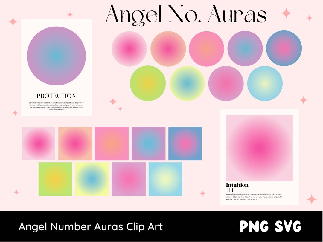 Angel Number Auras Clip Art, Manifesting Trendy Aesthetic Trendy Aura ...