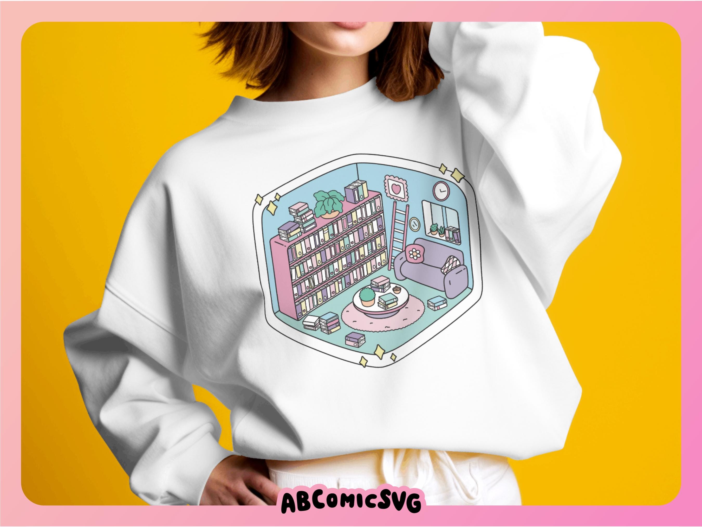 Cute Isometric Library PNG, Cozy Reader PNG, Bookish PNG, Trendy Design ...