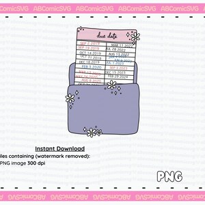 Library Card Due Date PNG, Bookish PNG, Bibliophile PNG, Cute Trendy ...