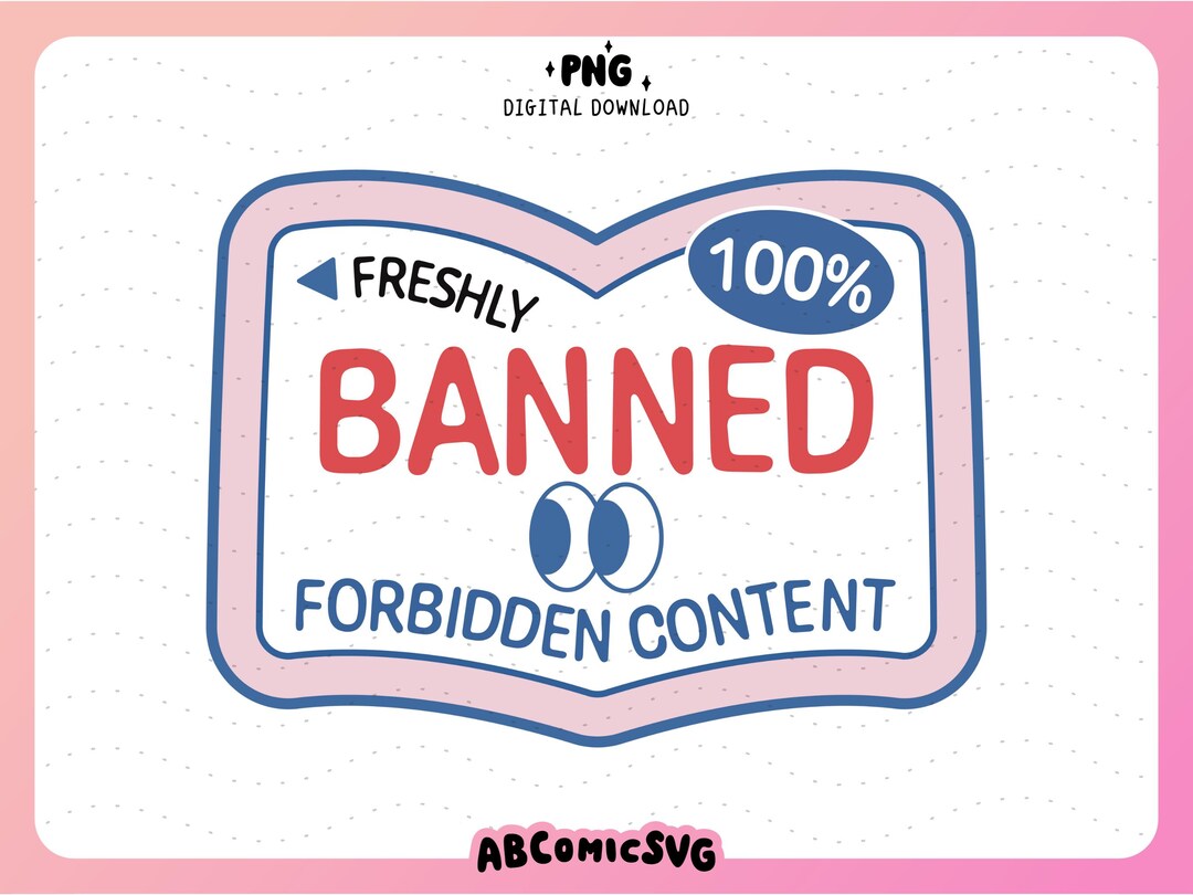Freshly Banned Books Fruit Label PNG, Magnetic Bookmark PNG, Trendy PNG ...