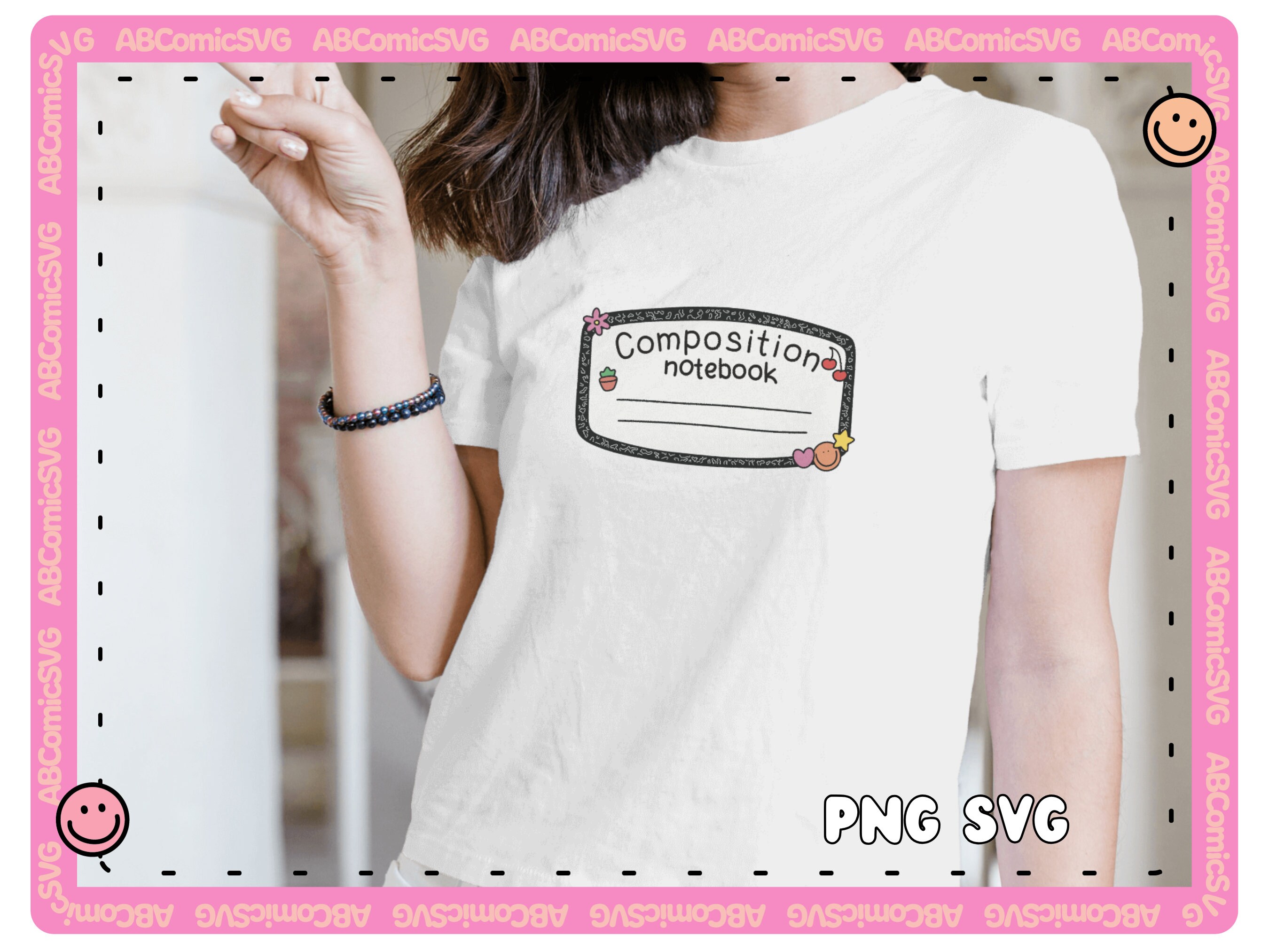 Composition Notebook SVG PNG, Label Svg, School Svg, Retro Trendy ...