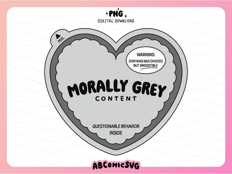 Morally Grey Produce Sticker PNG: Funny Bookish Smut Design for ...