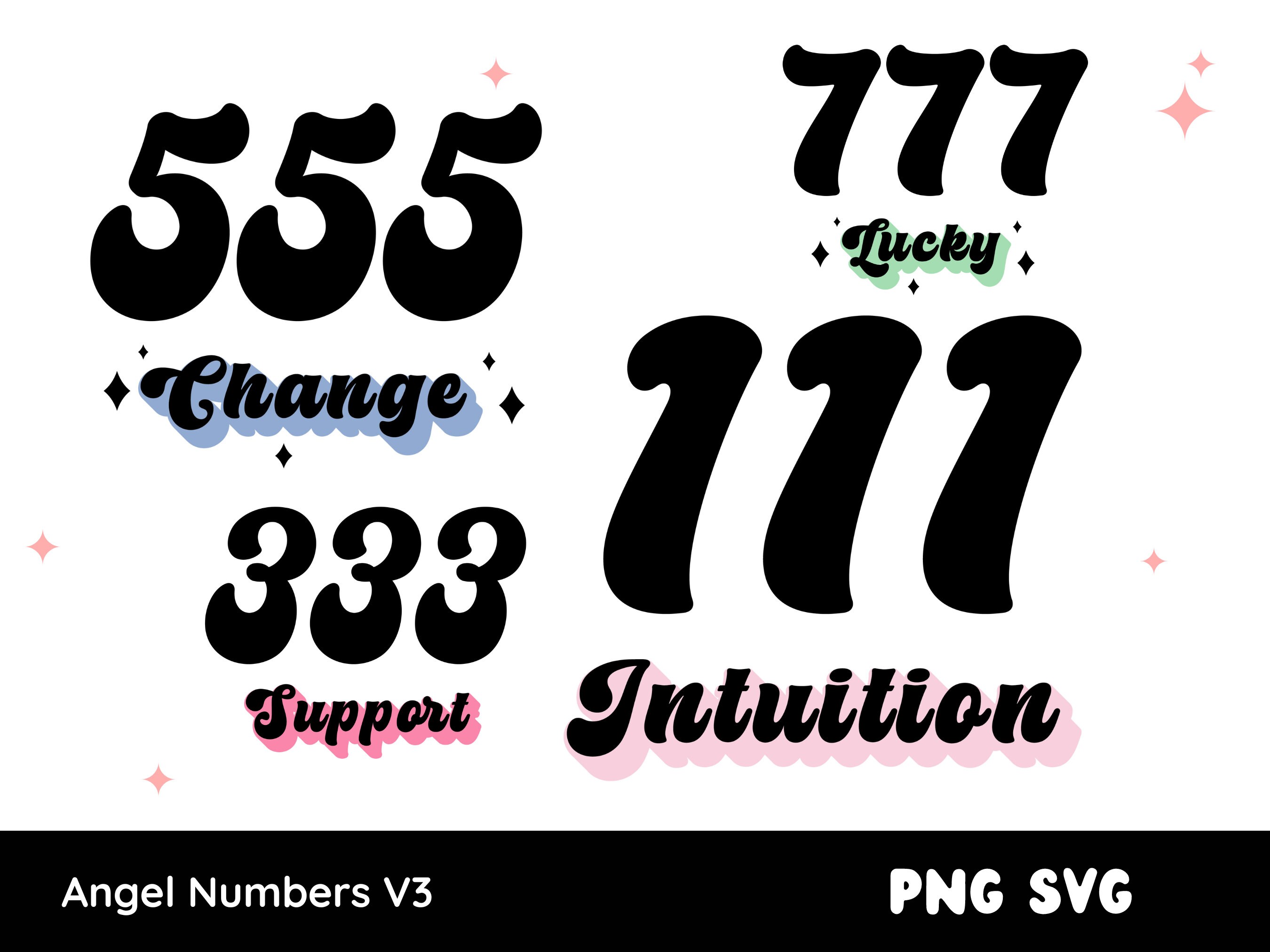 Angel Numbers Retro Clip Art Manifesting Trendy Self Love - Etsy