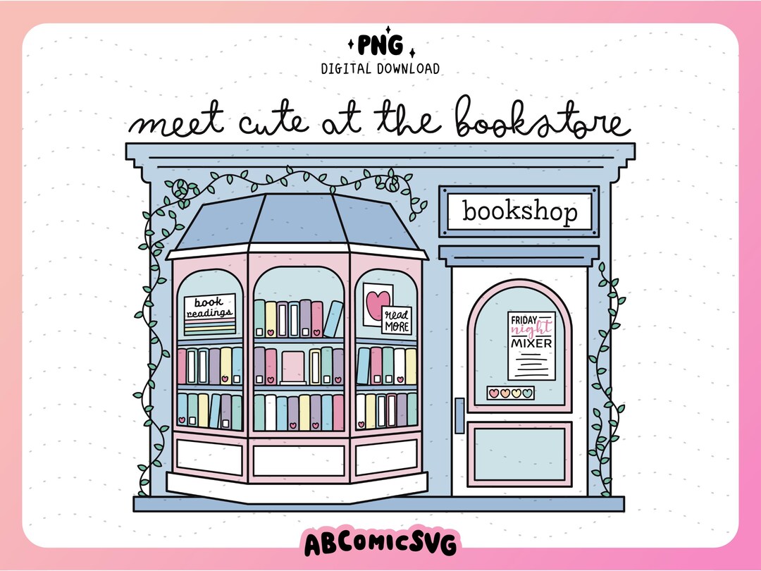 Meet at the Bookstore PNG, Bookshop PNG, Cute Bookish PNG, Book Lover ...