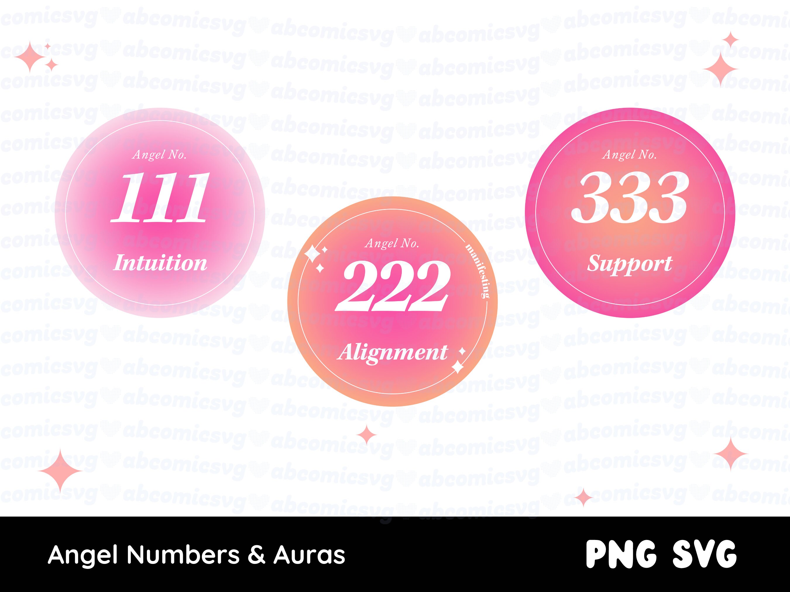 Angel Numbers & Aura SVG PNG Manifesting Mystical Self Love - Etsy