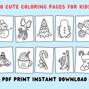 Christmas Holiday Printable Cute Coloring Activity Page for Kids ...