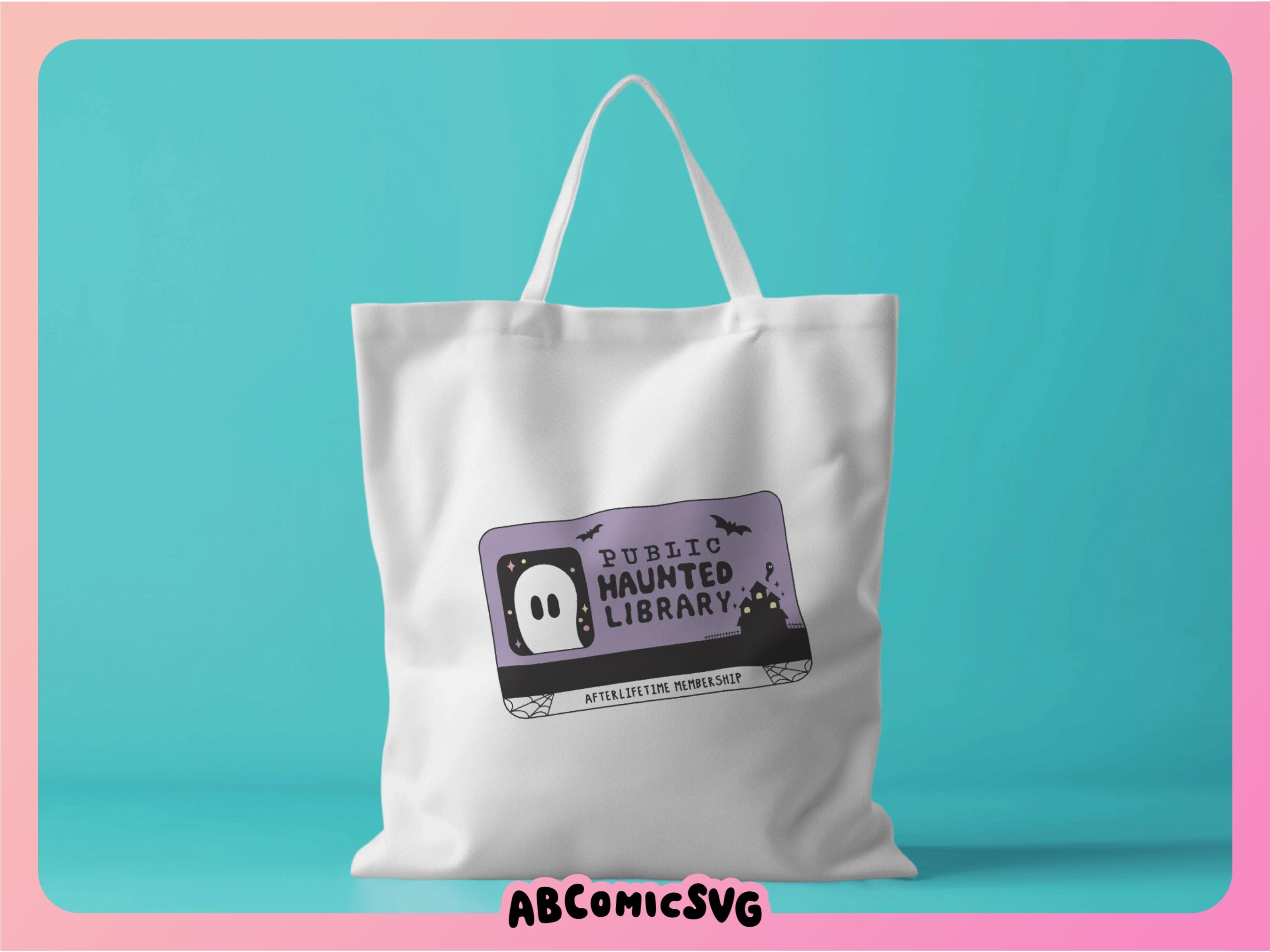 Haunted Library Card SVG PNG, Bookish Ghost PNG, Cute Halloween, Trendy ...