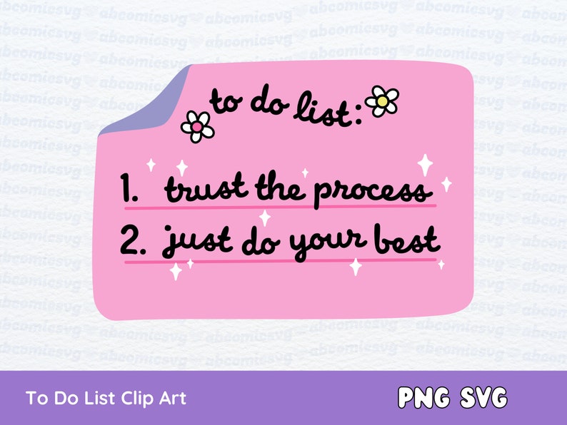 To Do List SVG PNG Doing My Best Trust the Process - Etsy