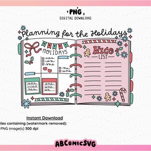Christmas Planner PNG, Holiday Planner Clipart, Planner Girl, Cute ...