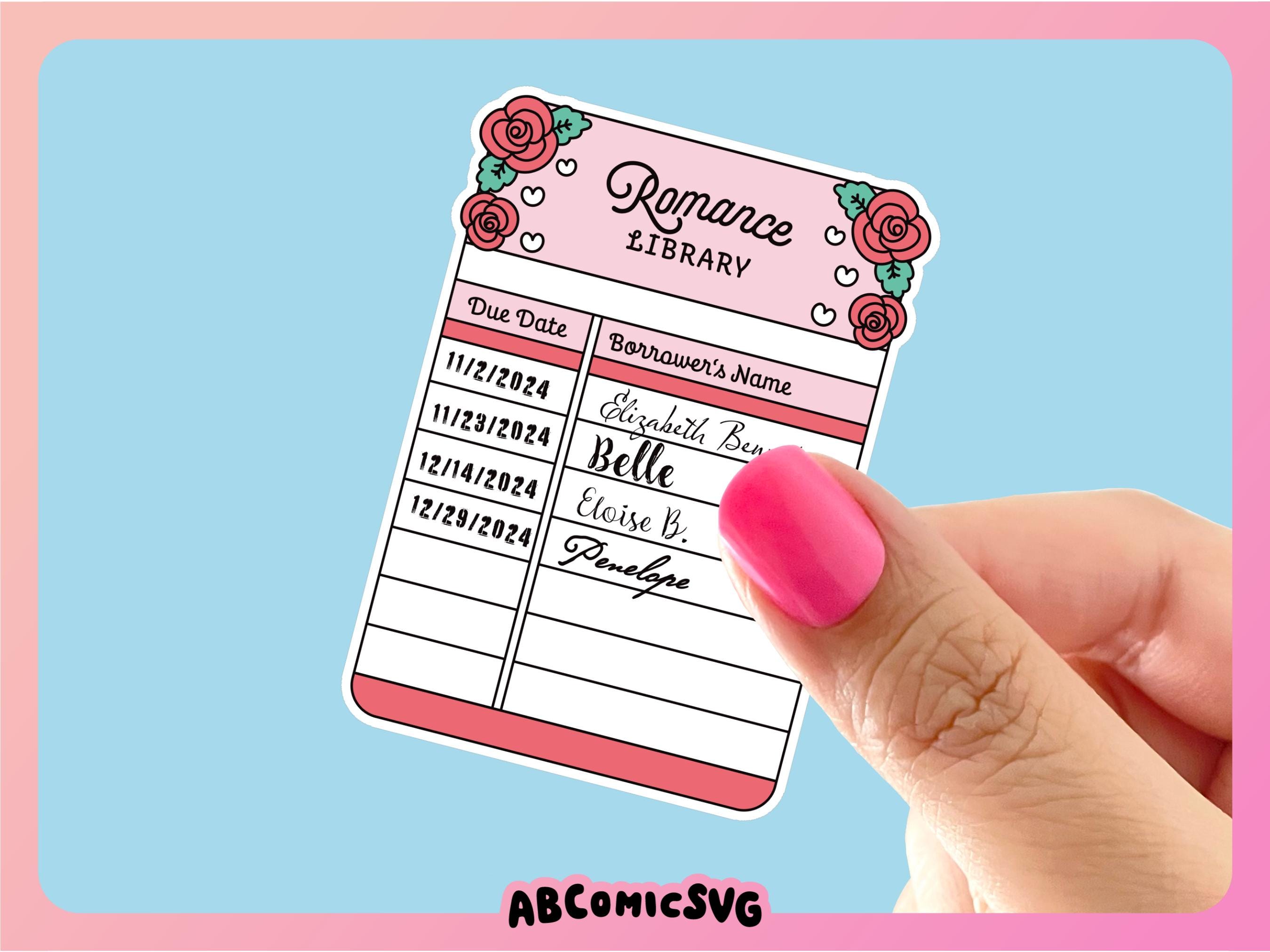 Library Due Card Bundle SVG PNG, Trendy Bookish Design Files for ...