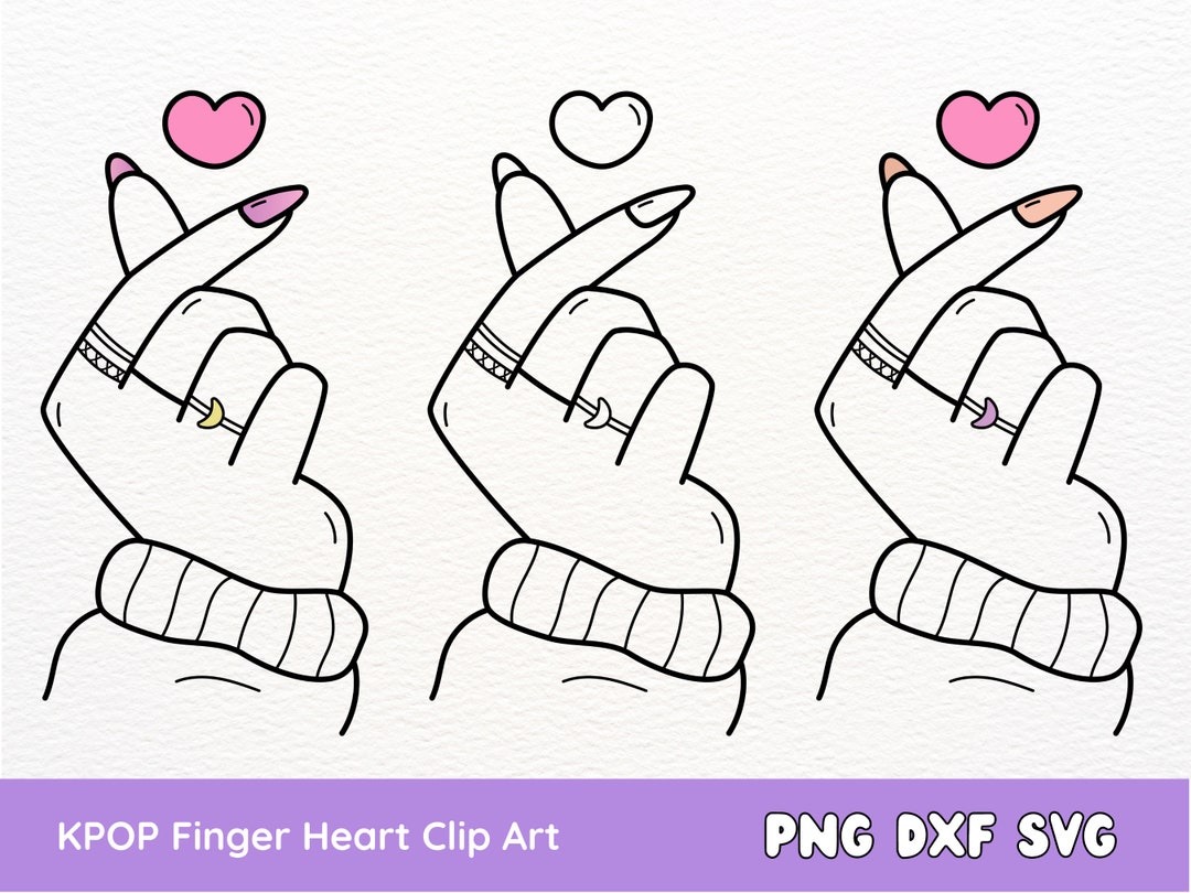 Kpop Finger Hearts Clipart, Aesthetic Korean Heart Shaped Hands, Trendy ...