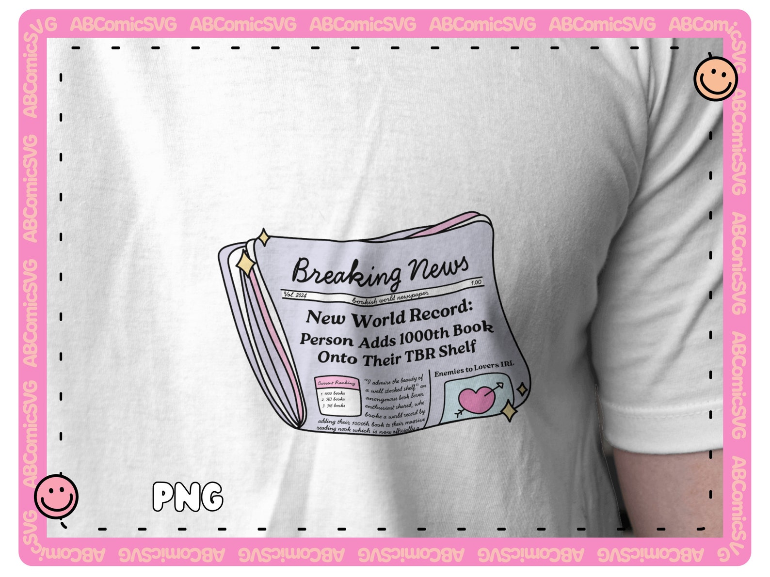 Funny Bookish TBR PNG, Cute Bookworm PNG, Book Lovers Png, Designs for ...