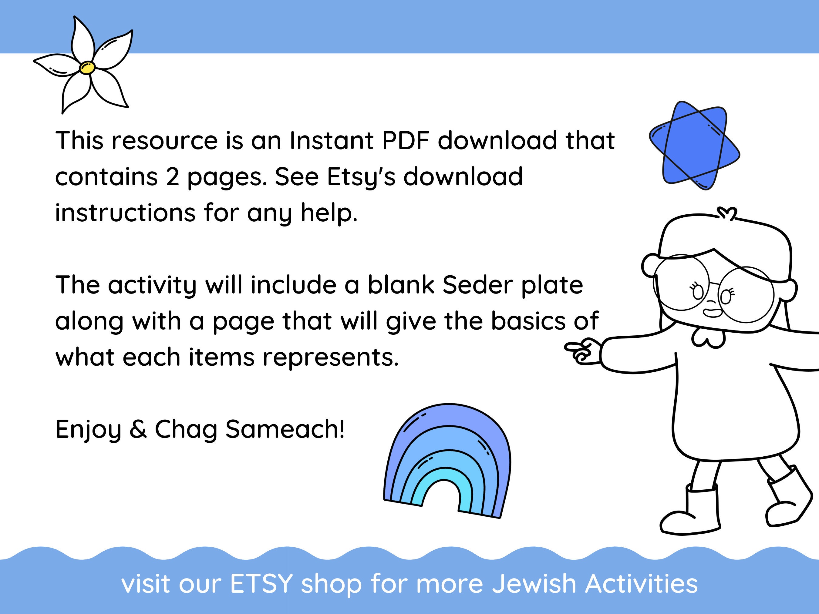 Passover Seder Plate Activity Pesach Hebrew Jewish Judaica - Etsy