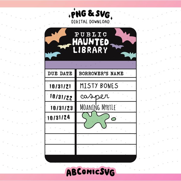 Library Due Date Card Svg - Etsy
