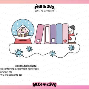 Christmas Bookshelf SVG PNG, Cozy Holiday Book Club PNG, Trendy Designs ...