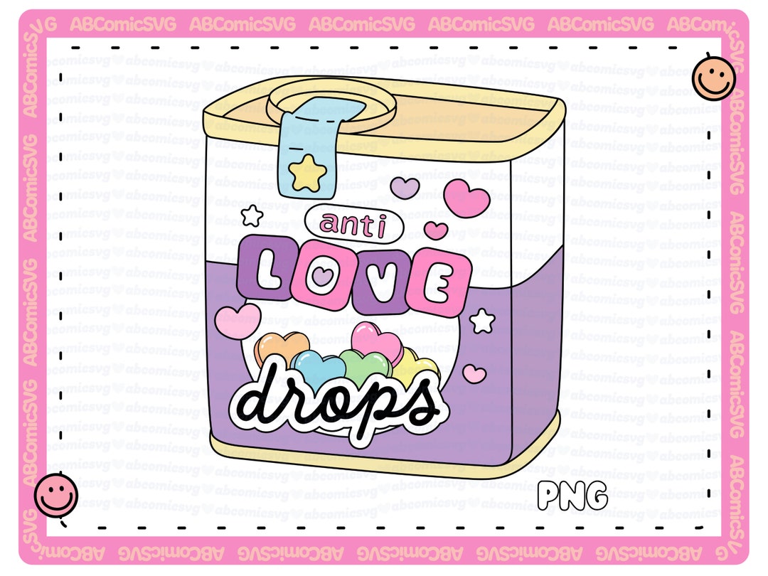 Anti Love Drop PNG, Anti Valentine PNG, Japanese Candy PNG, Cute Trendy ...