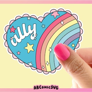 Pride Ally SVG PNG, Gay Pride Svg, LGBTQ Svg, Pride Month Png, Cute Trendy Design for Stickers ...