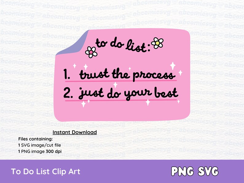 To Do List SVG PNG Doing My Best Trust the Process - Etsy