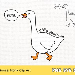 Silly Goose Svg Png, Silly Goose Clip Art, Trendy SVG Clipart - Etsy