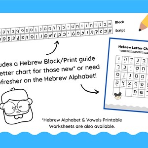 Printable Hebrew Alphabet Script Letters Tracing Worksheets for Kids ...