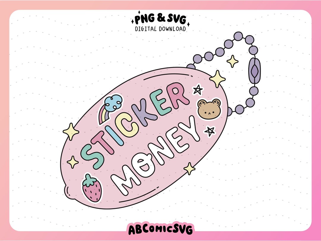 Sticker Money SVG PNG, Sticker Addict Hoarder, Trendy Designs for ...