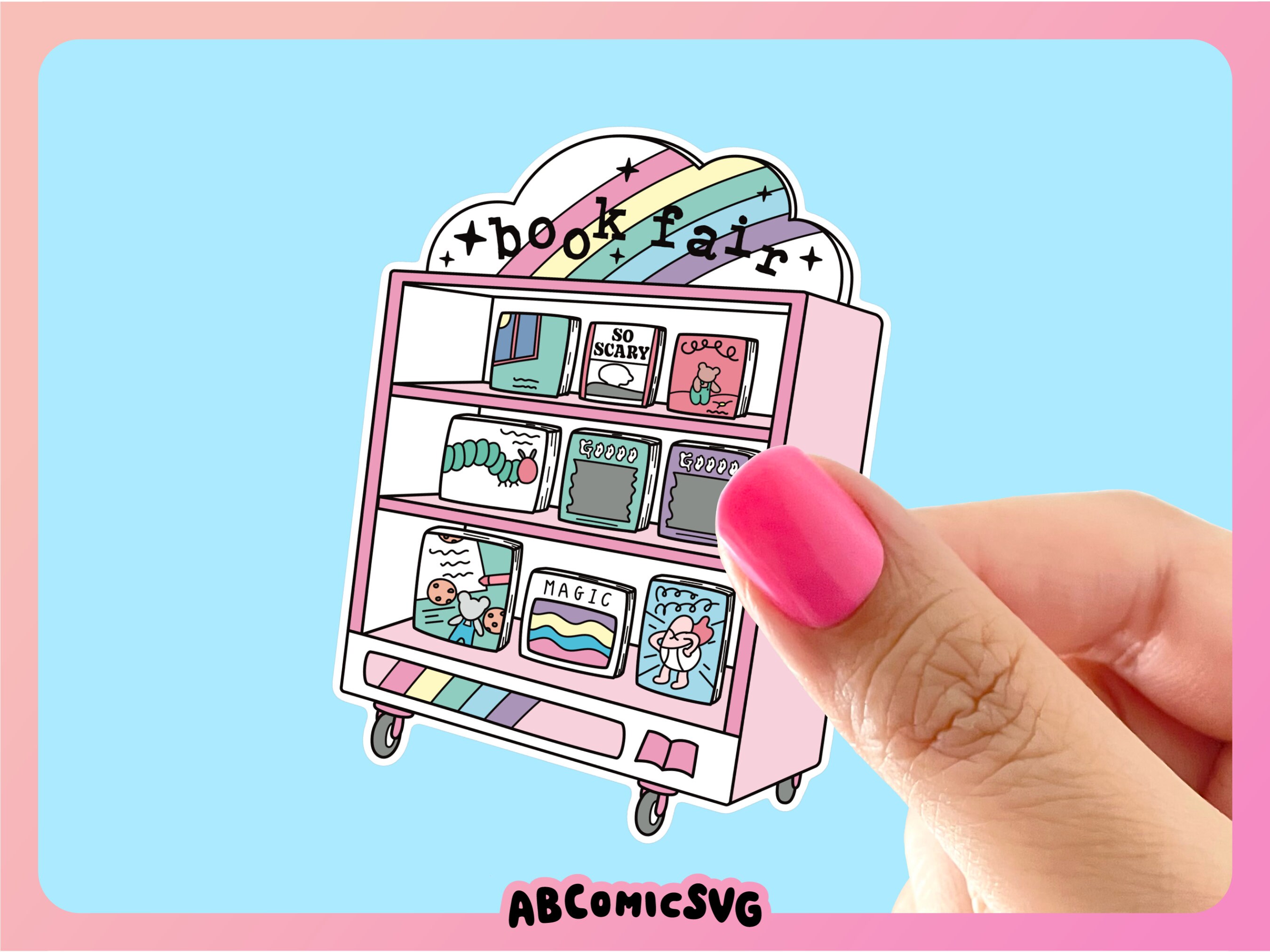 Book Fair PNG, Book Cart PNG, 90s Nostalgia PNG, Bookish Png, Cute ...