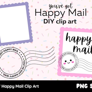 Happy Mail Clip Art, Small Business DIY Sticker Stamp PNG SVG - Etsy