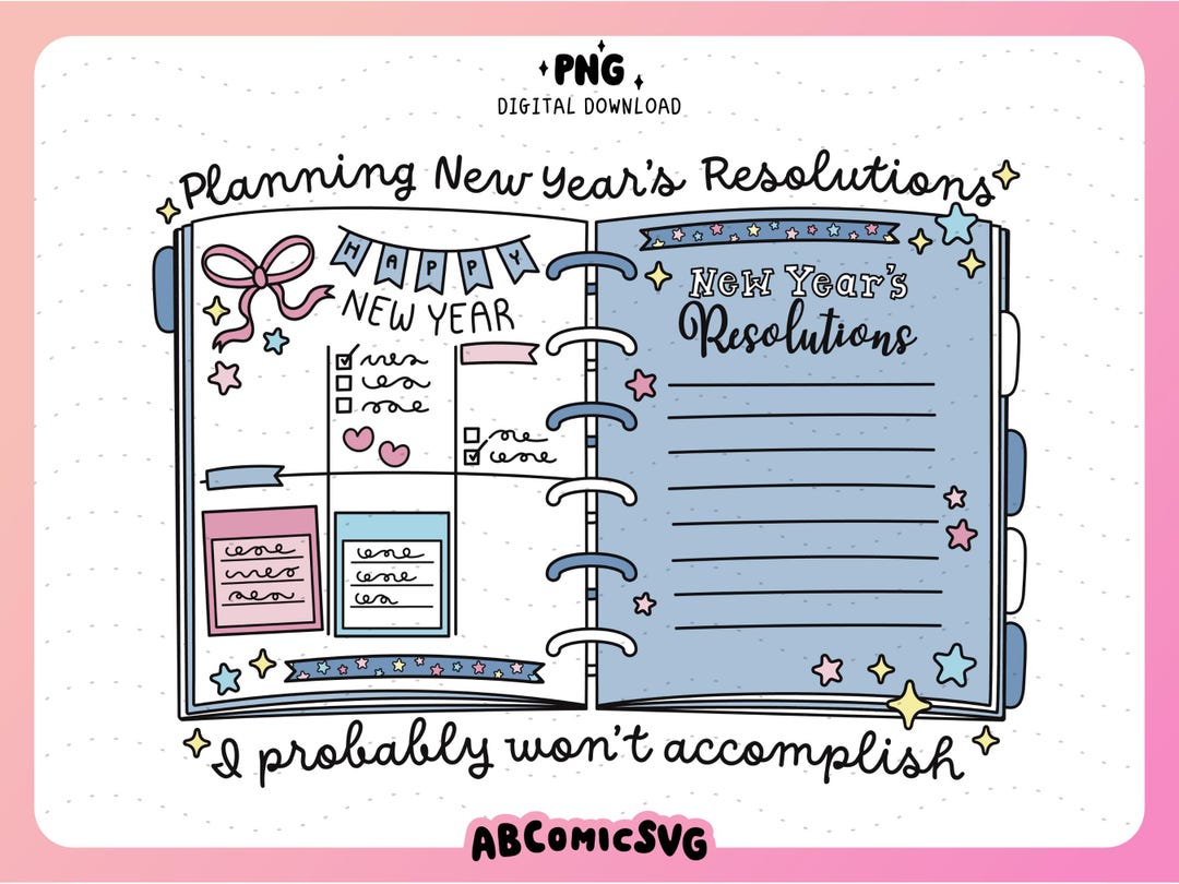 Funny New Year's Planner PNG, Adult Humor PNG, Cute Trendy Design Files ...