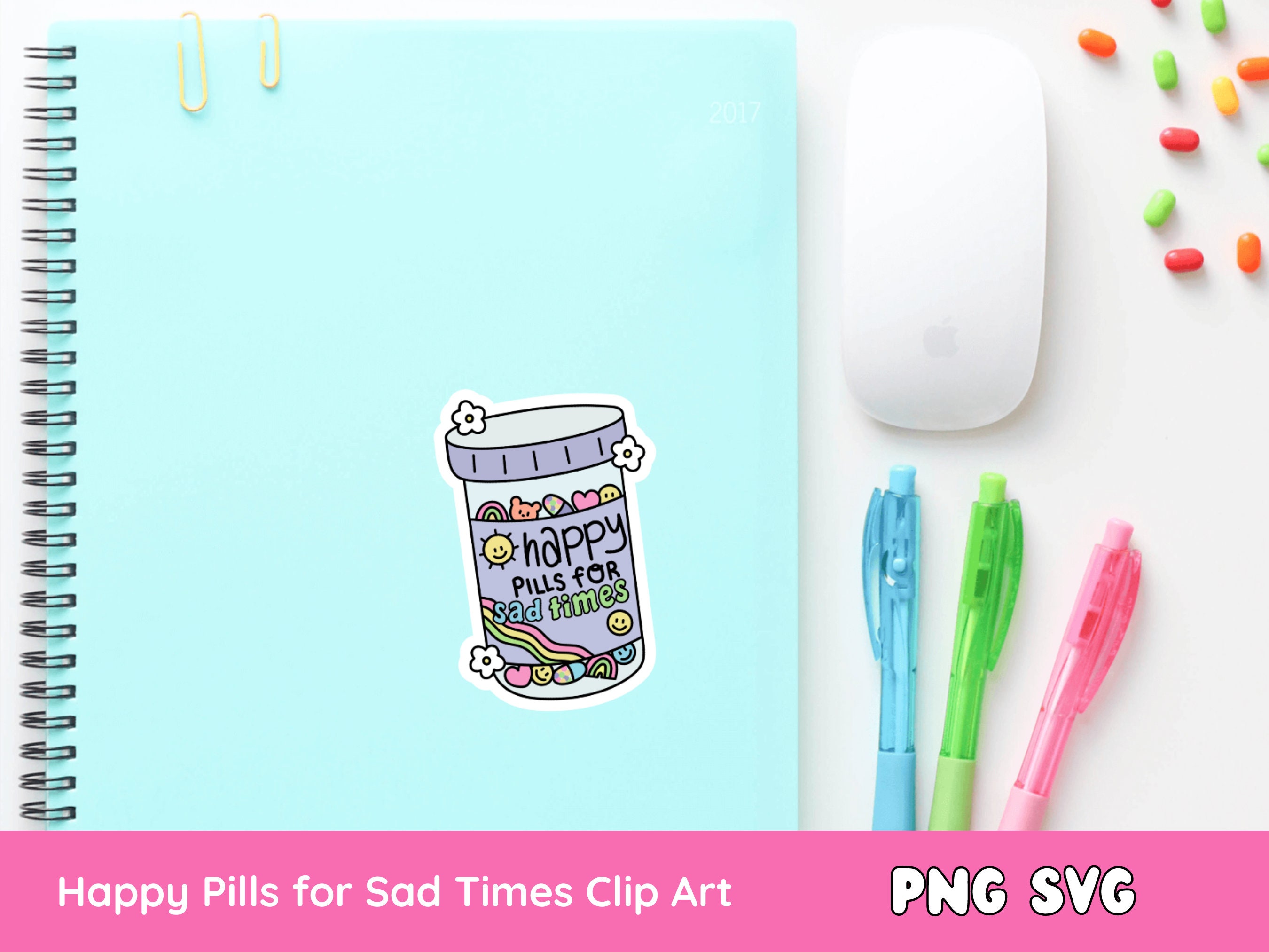 Happy Pills for Sad Days SVG PNG Mental Health Choose Happy - Etsy